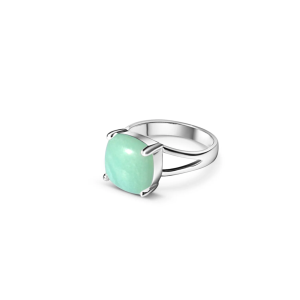 La Stele Square Dome Amazonite Ring – The Collaboration